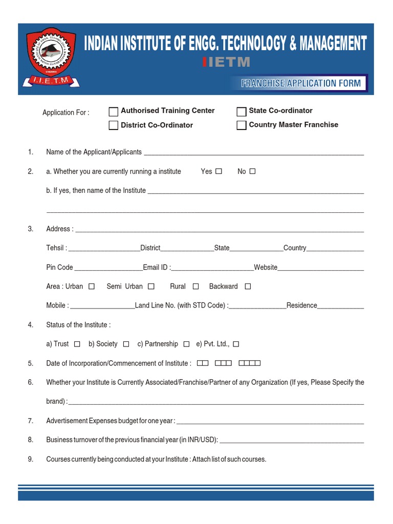 IIETM Application Form | PDF | Government Information | Government