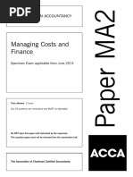 ACCA MA2 Mock Exam Questions | PDF | Net Present Value | Internal Rate Of Return