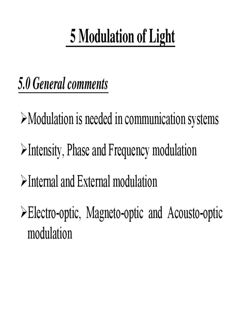 Electro-Optic Light Modulation Techniques | PDF | Polarization (Waves ...