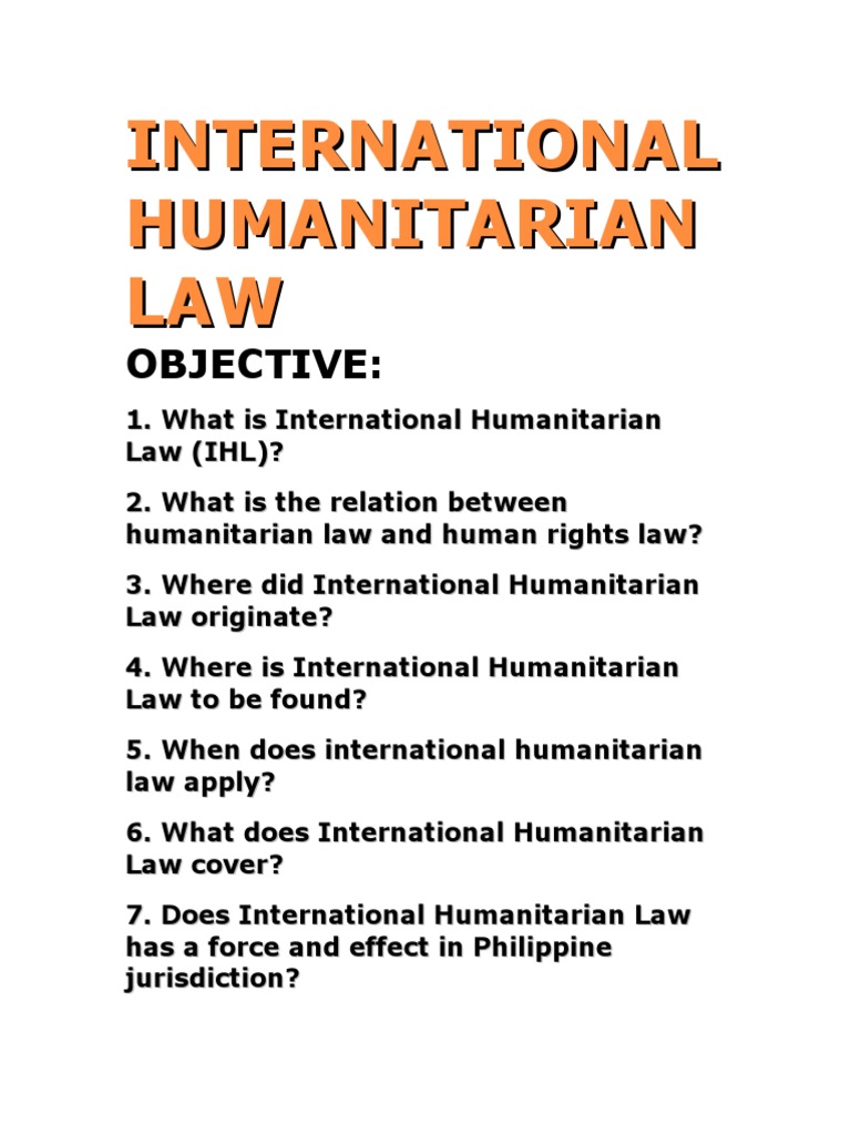 Humanitarian Law Human Rights Pdf International Humanitarian Law