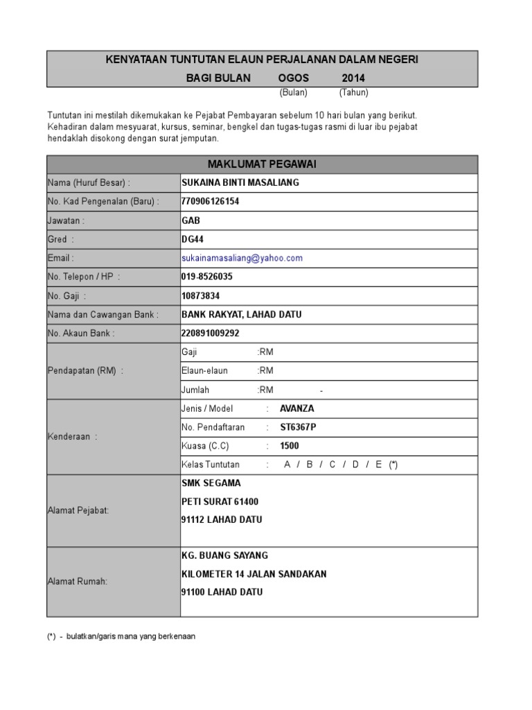 Borang TNT | PDF