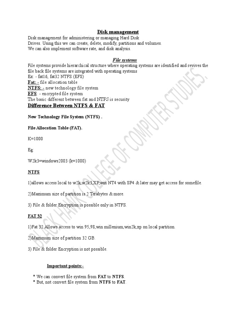 Disk Management | PDF | File System | Hard Disk Drive