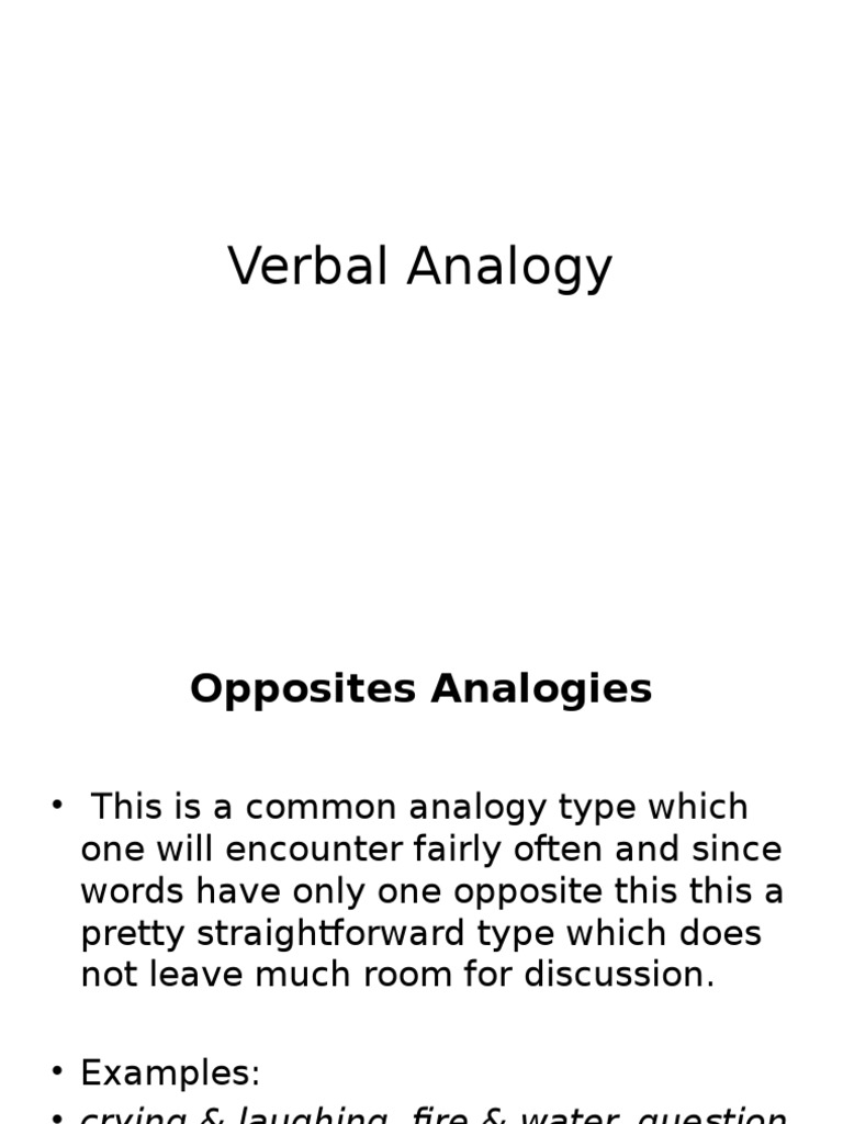 Verbal Analogy | PDF | Analogy | Rhyme