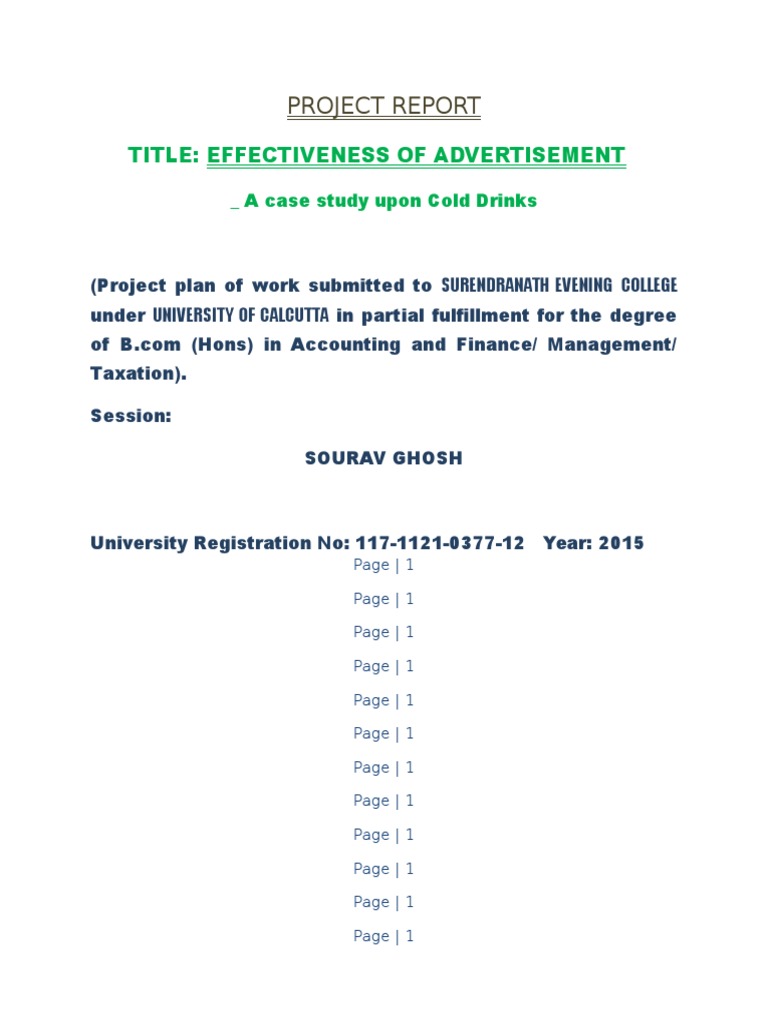 Project On Advertisement Cold Drinks | PDF | Online Advertising ...