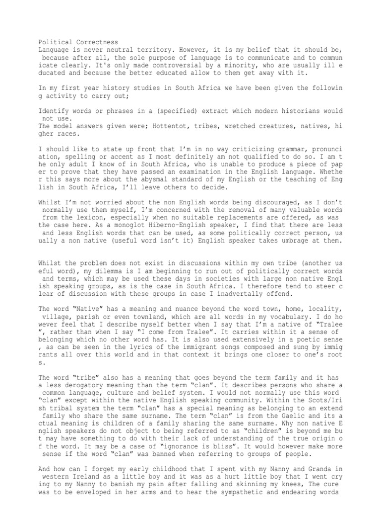 Politically Correct Language | Download Free PDF | English Language ...