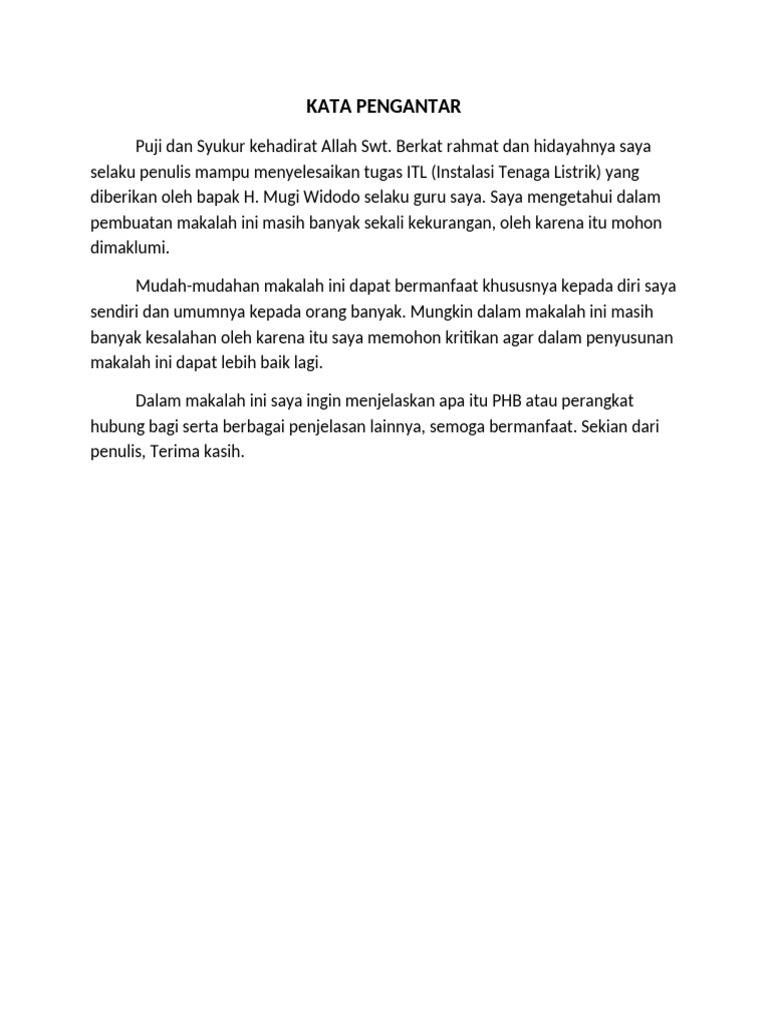 Makalah Panel Hubung Bagi | PDF