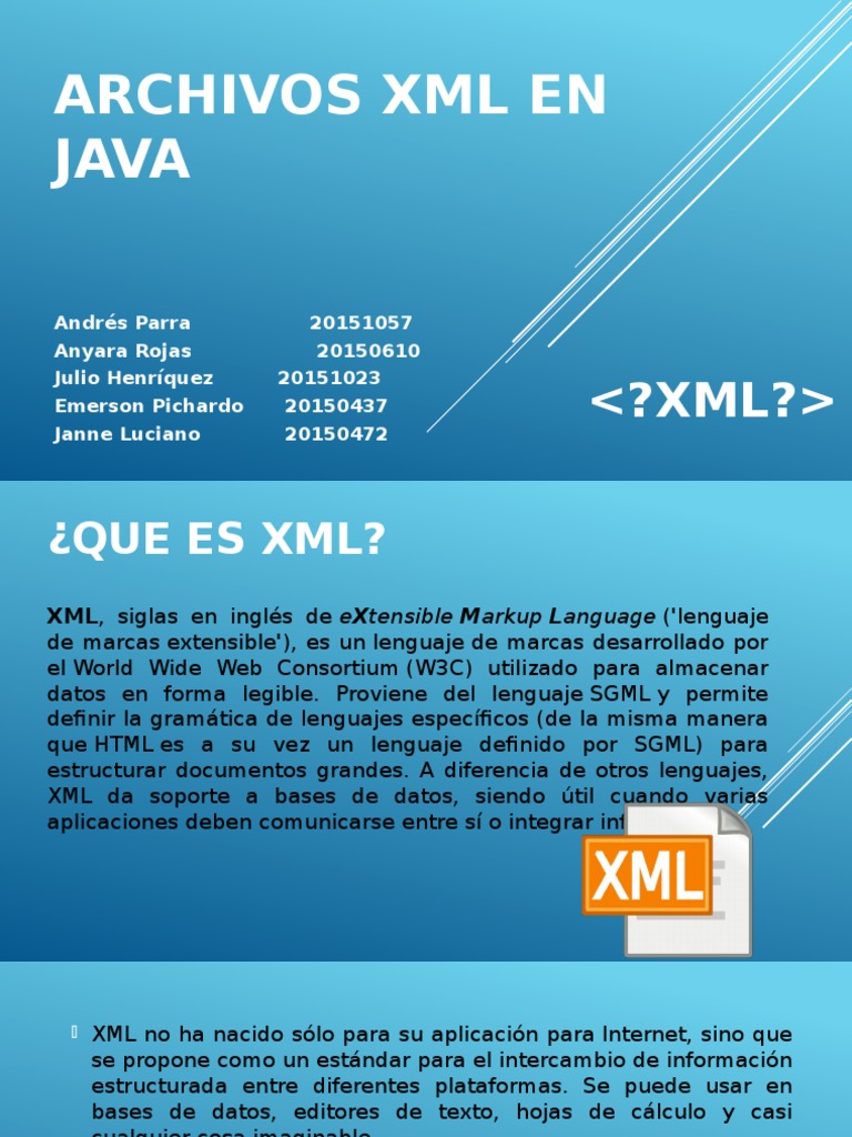 Archivos XML en Java | PDF | Xml | Estándares informáticos