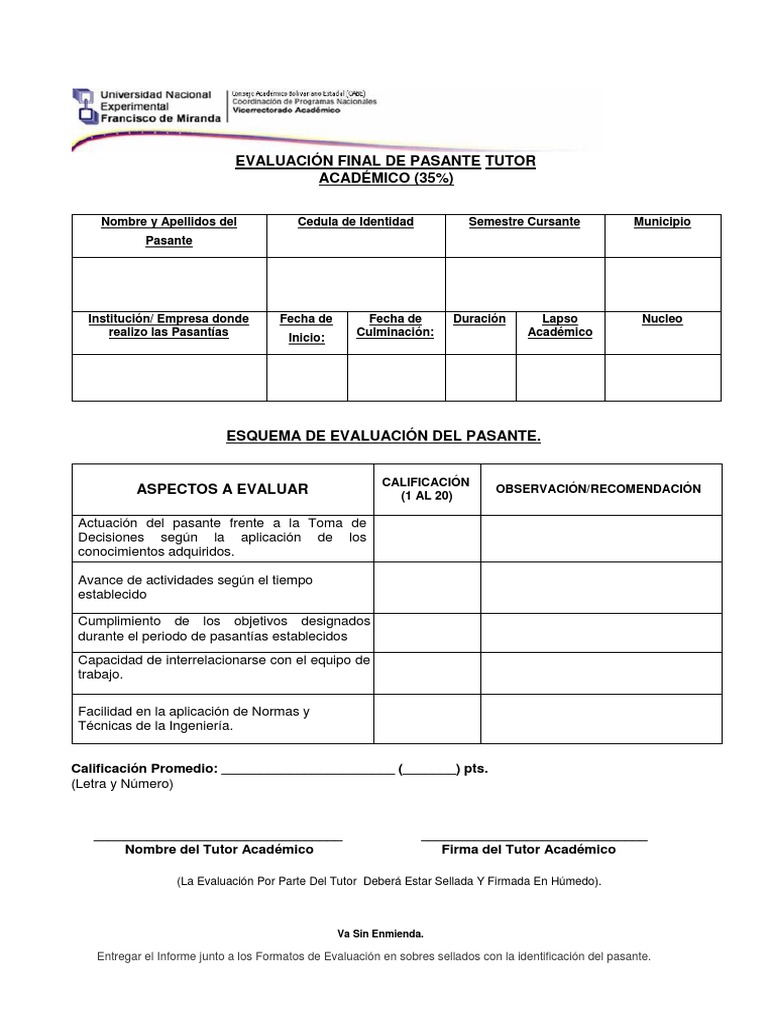 Formato Evaluación Tutor Academico | PDF | Arte