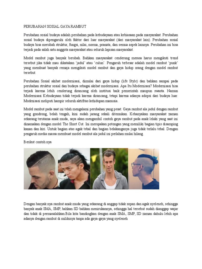 Perubahan Sosial Gaya Rambut (Bedot) | PDF | Karier & Perkembangan ...