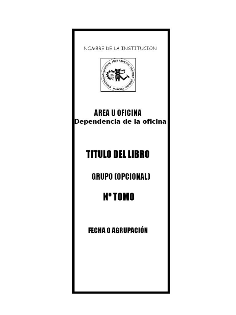 Formato Lomo de Libro/Tomo