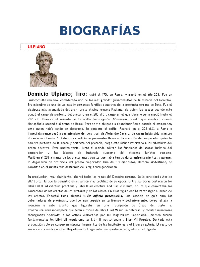 Ulpiano: Justicia y Derecho Romano | PDF | Justicia | Crimen y violencia