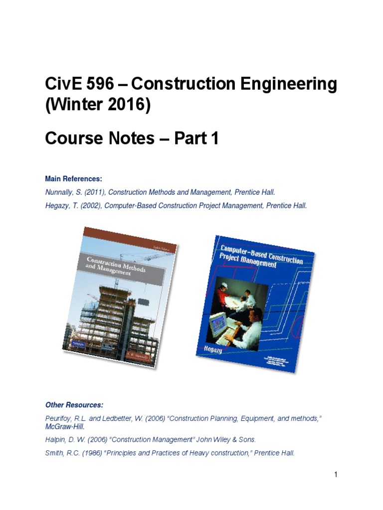 Construction Engineering Notes | PDF | Construction Management ...