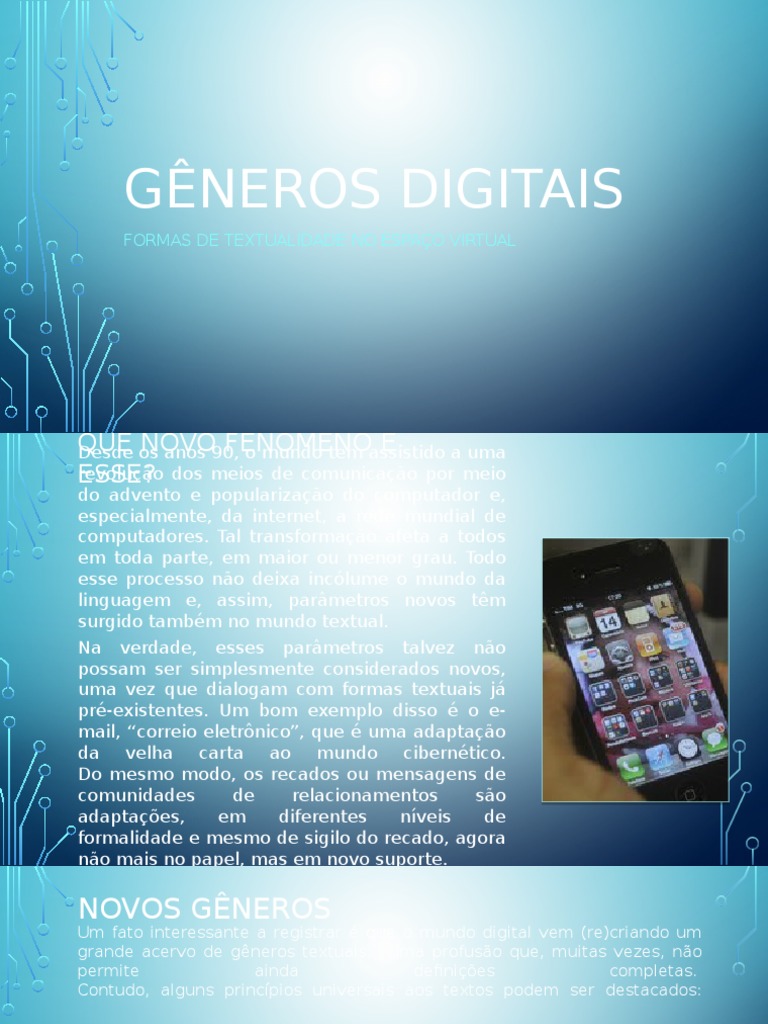 Gêneros Digitais e Hipertexto | PDF | Hipertexto | E-mail