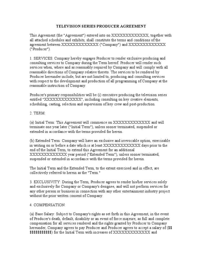 154-Television Series Producer Agreement | PDF | Arbitration | Employee ...