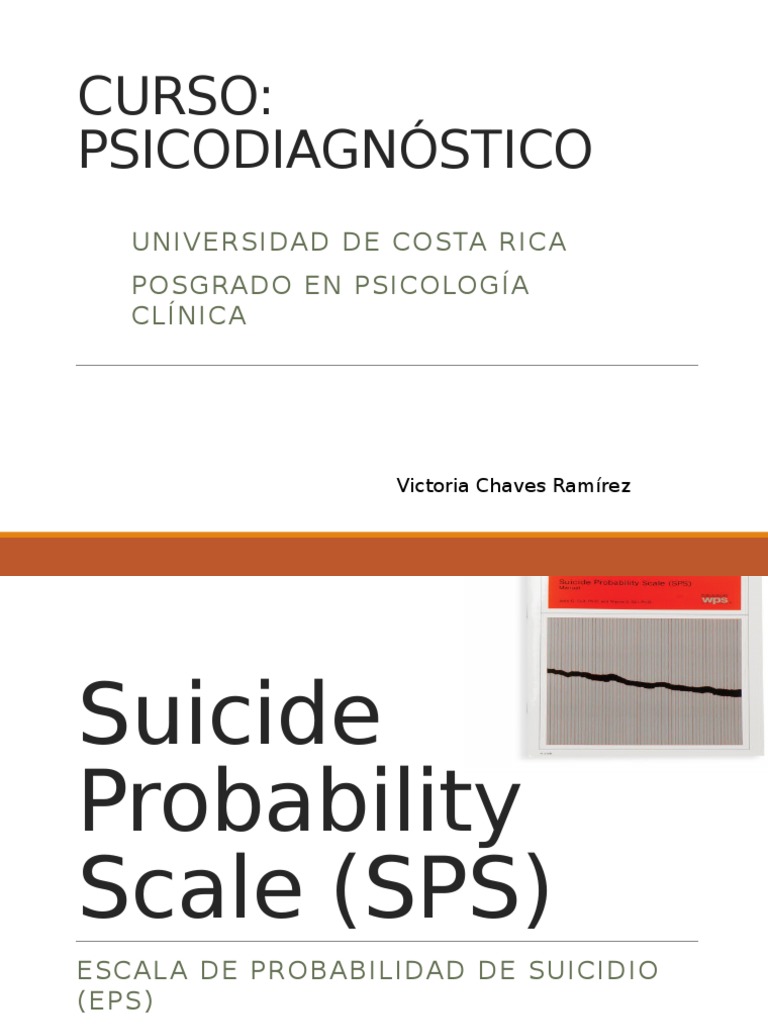 Suicide Probability Scale (SPS) | Descargar gratis PDF | Suicidio ...