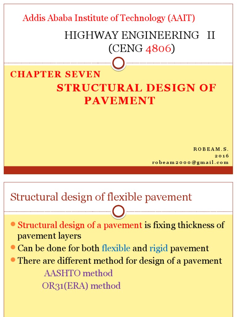 Chapter Seven Structural Design of Pavement | PDF | Road | Road Surface