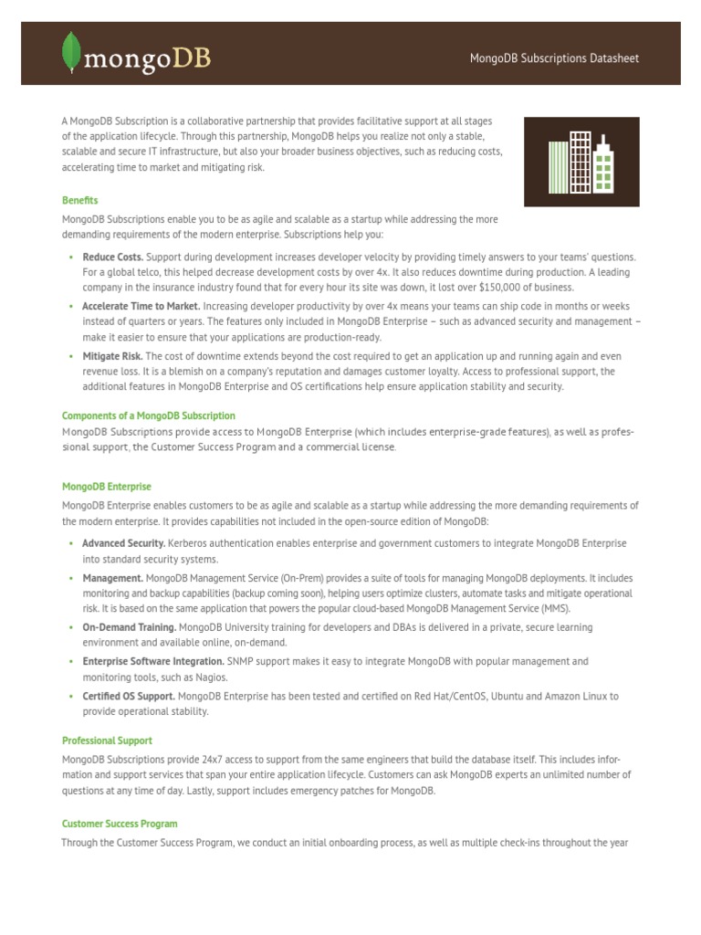 MongoDB Subscriptions EU PDF | PDF | Mongo Db | Subscription Business Model MongoDB Subscriptions EU PDF | PDF | Mongo Db | Subscription Business Model