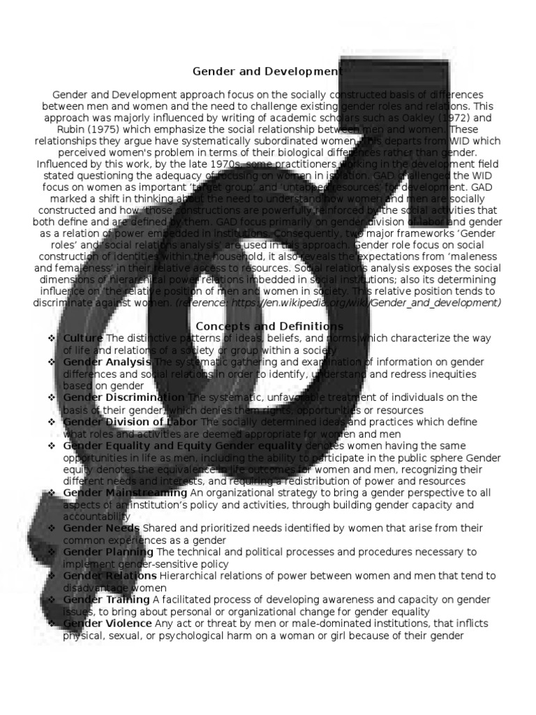 Gender and Development | Gender And Development | Gender