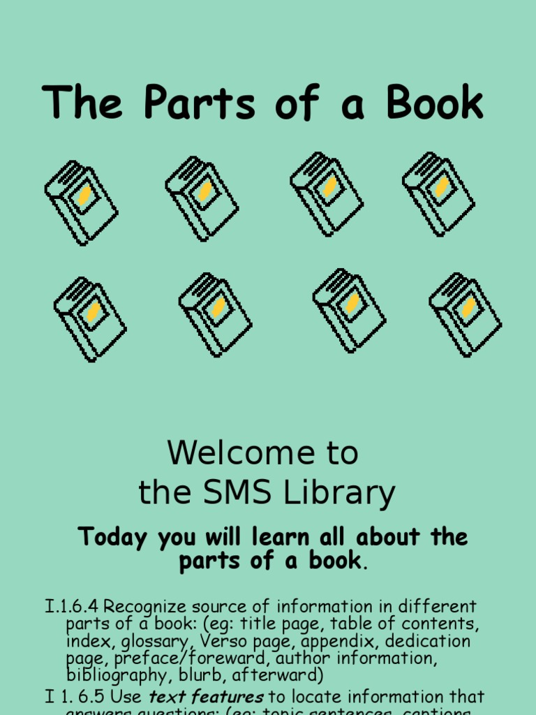 Parts of a Book Powerpoint Lesson | Books | Writing