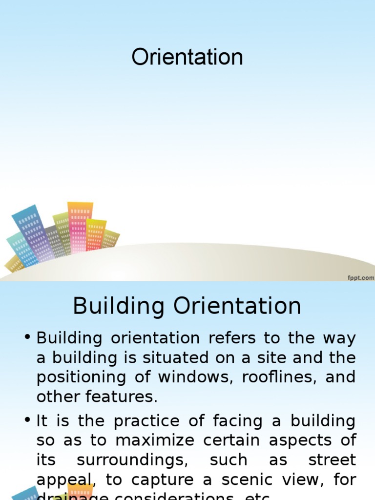 Orientation of Buildings | PDF | Building Insulation | Climate