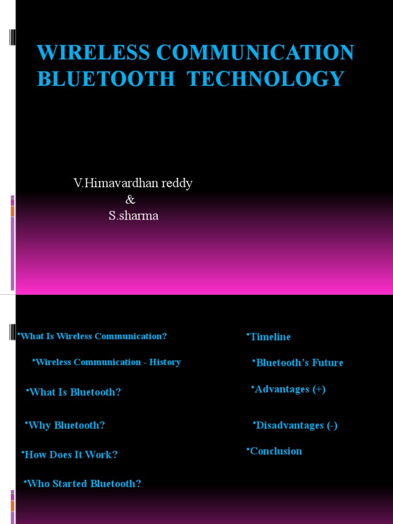 Wireless Communication Bluetooth Technology | PDF | Bluetooth | Wireless