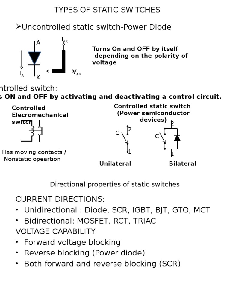 Static Switch Types & Characteristics | PDF | Field Effect Transistor ...