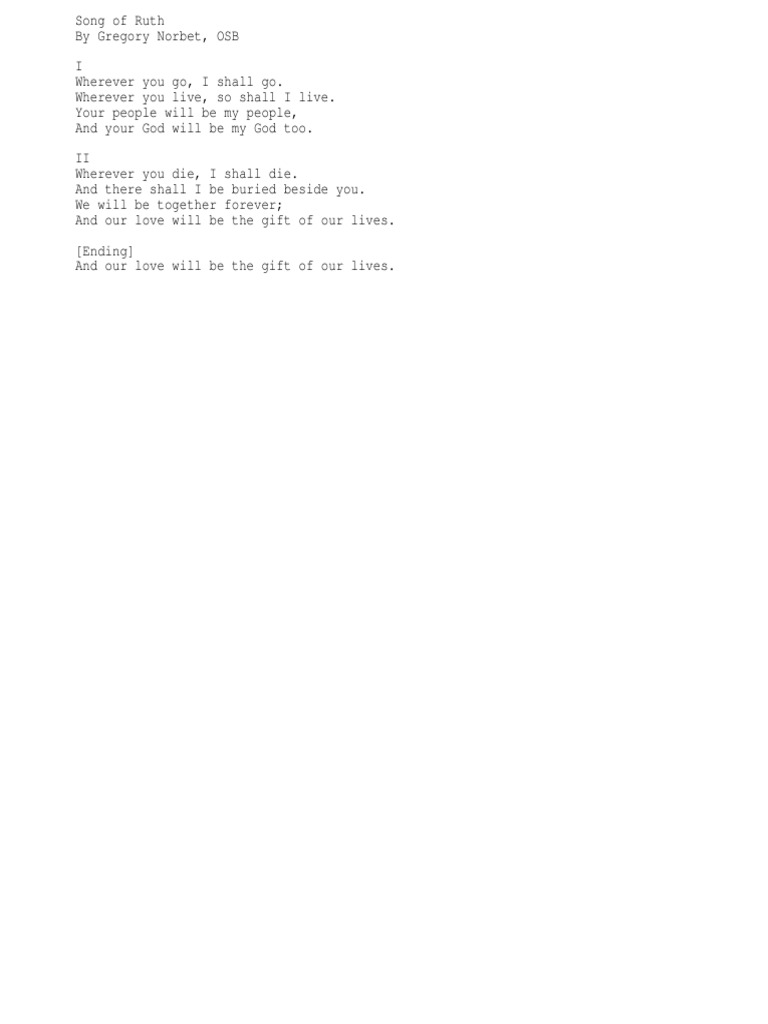 Song of Ruth: Lyrics and Meaning | PDF