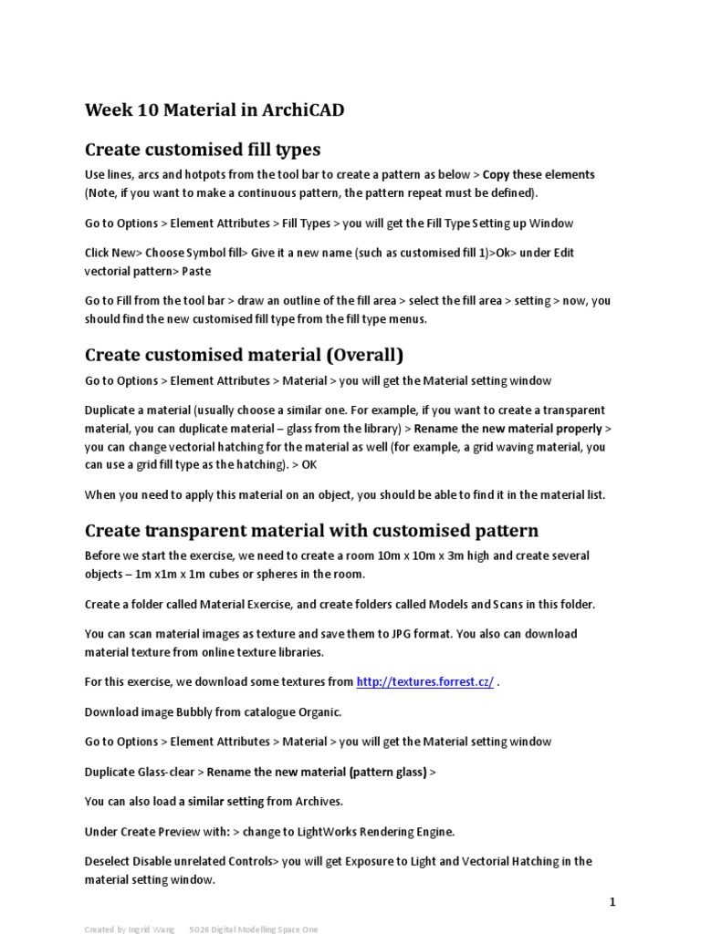 Material In Archicad Pdf Texture Mapping Rendering Computer