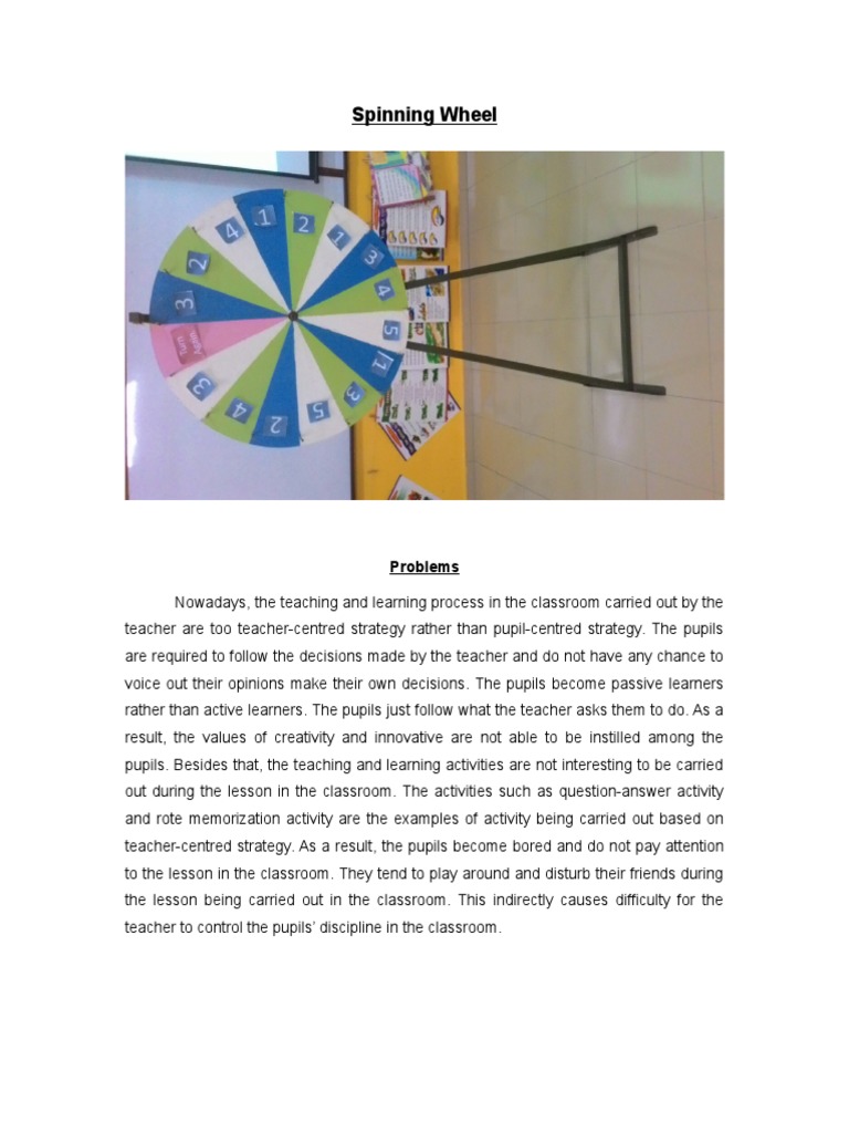 Spinning Wheel | PDF | Teachers | Classroom