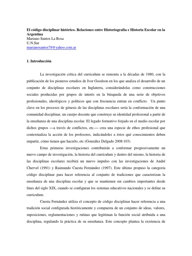 2015 - El Código Disciplinar Histórico y Las Relaciones Entre ...
