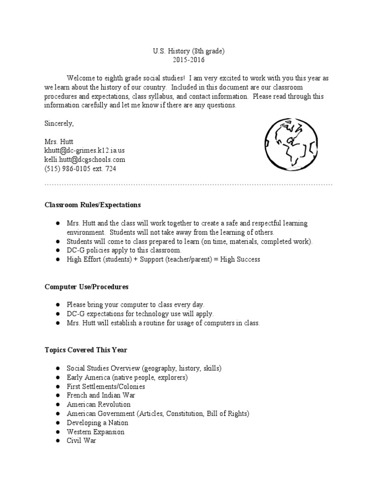 8th Grade U.S. History Overview | PDF | Career & Growth | Wellness