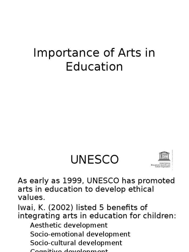 Importance Of Arts In Education Pdf