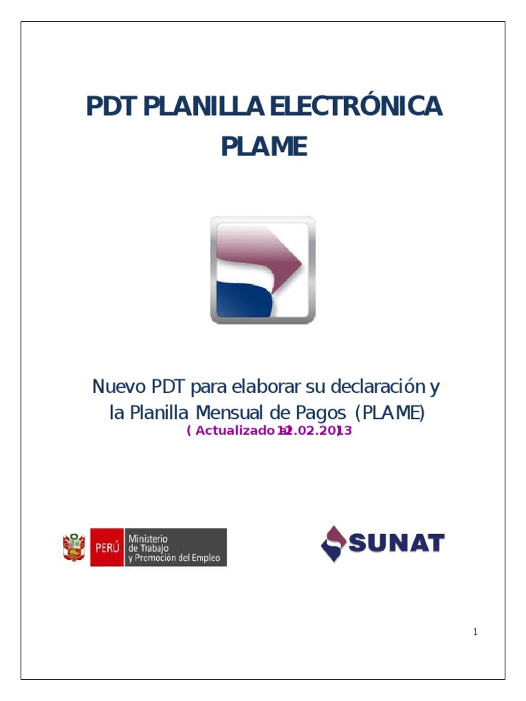 Guía sobre el PDT Planilla Electrónica PLAME | PDF | Contraseña | Apoyo