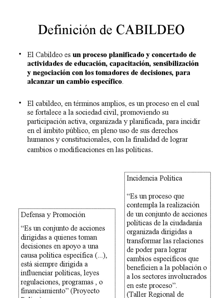 Definición de CABILDEO | PDF