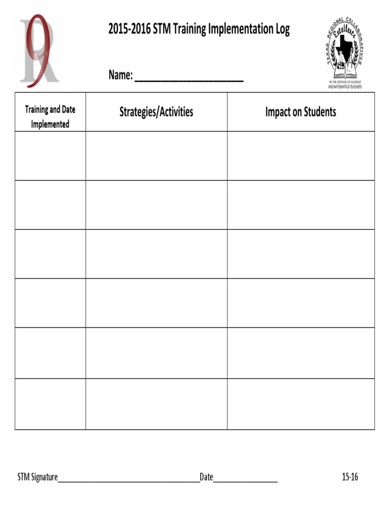 15-16 STM Implementation Log | PDF