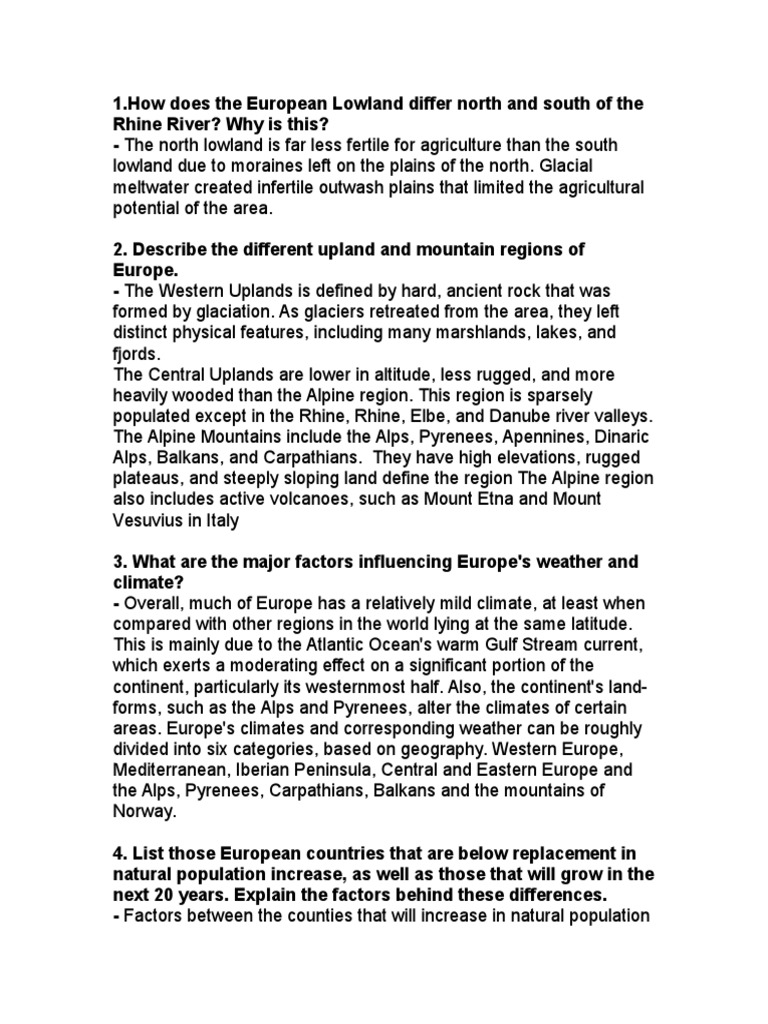 Geography | PDF | European Union | Europe Travel