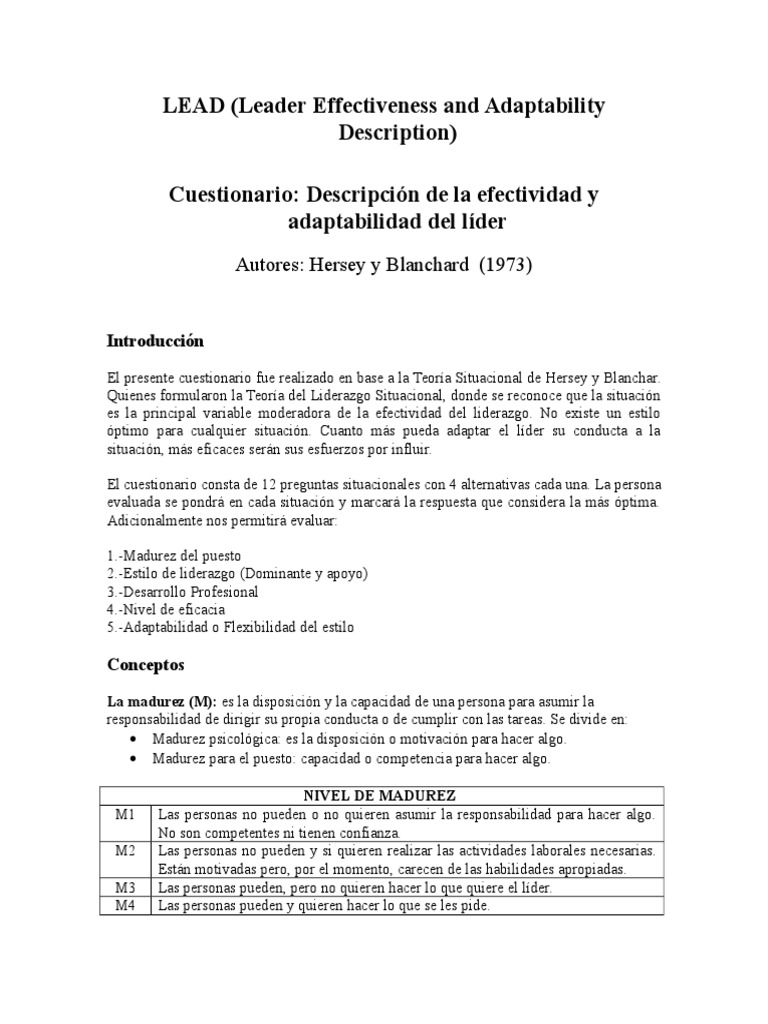 Manual LEAD | PDF | Liderazgo | Sicología