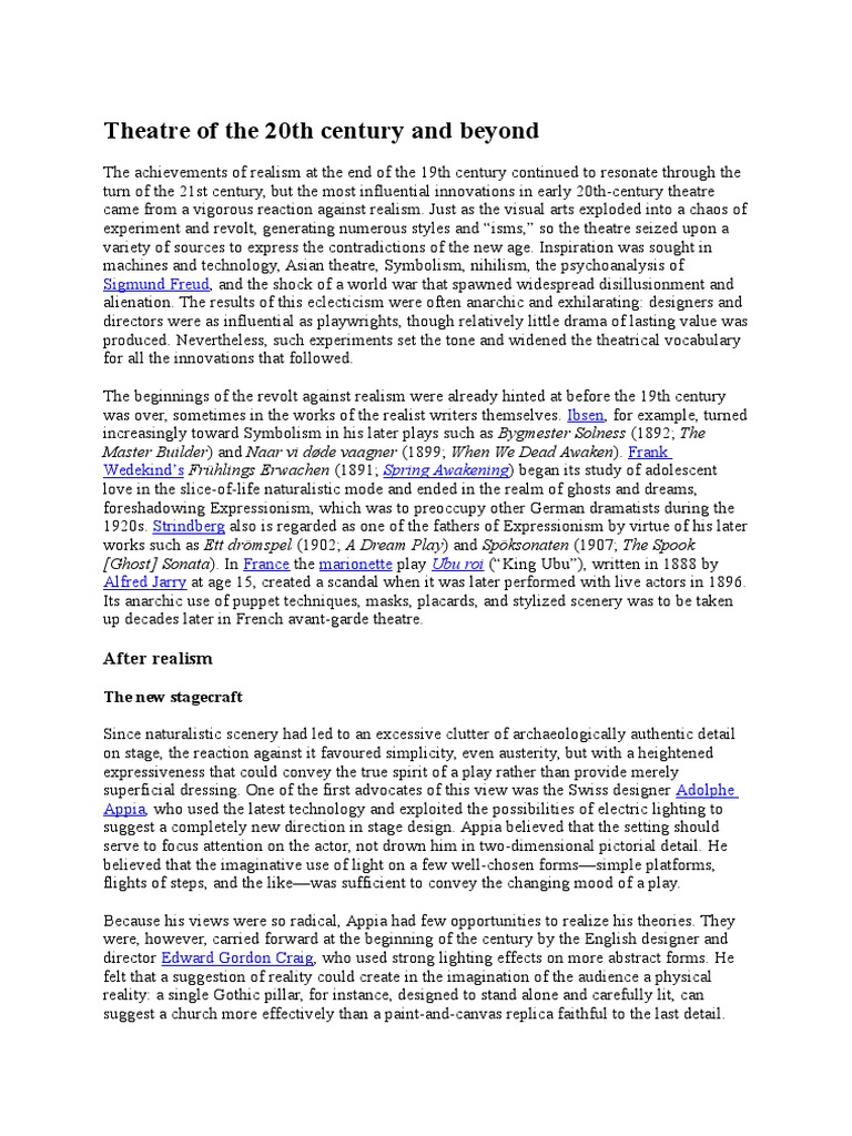 Theatre of The 20th Century and Beyond: Sigmund Freud | PDF | Theatre ...