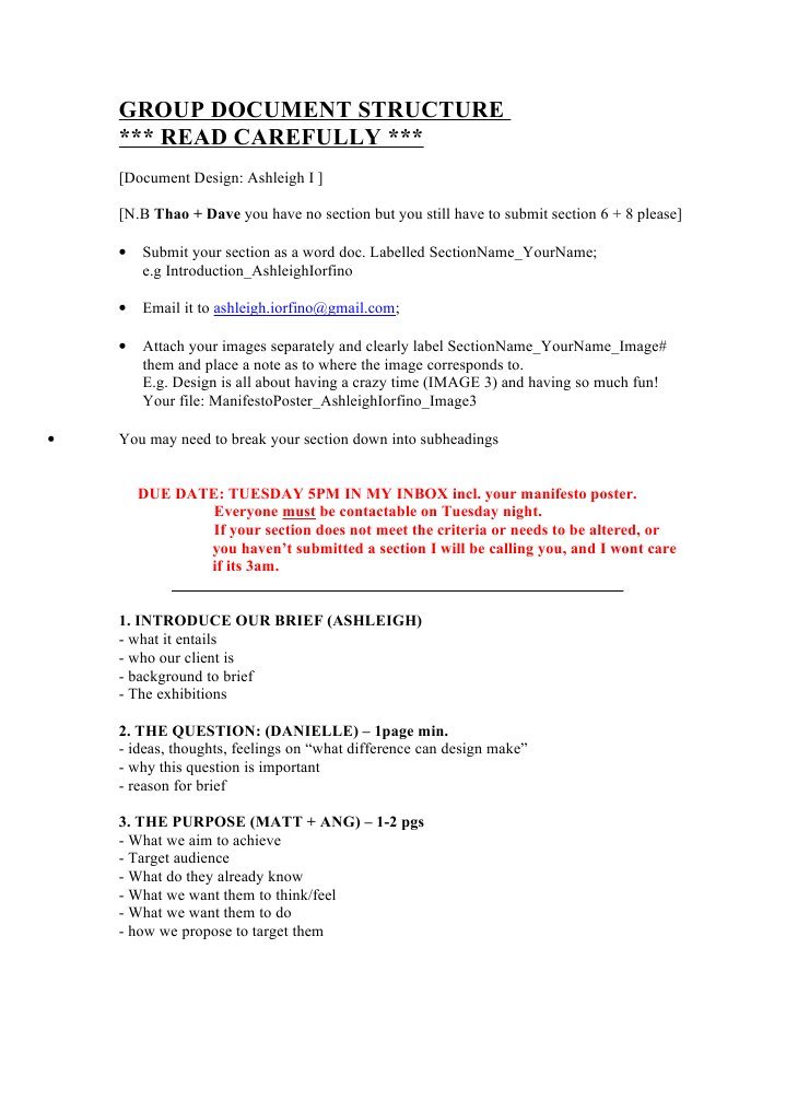 Group Document Outline | PDF | Communication