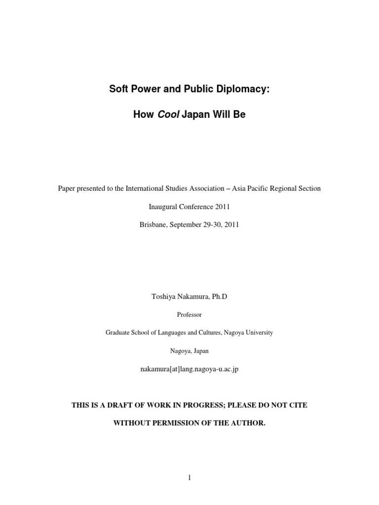 Japan's Cool Power: Soft Diplomacy Insights | PDF | Soft Power | Empire ...