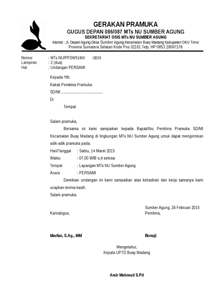 Undangan Persami MTS | PDF