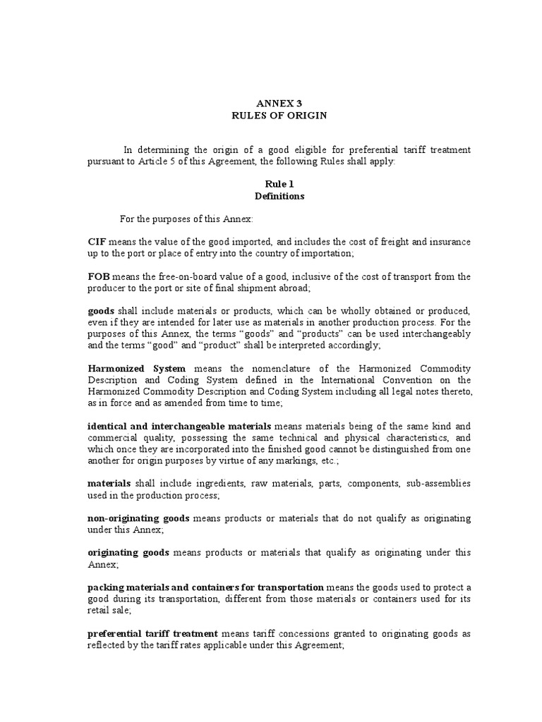 Annex 3 - AKFTA | Download Free PDF | Customs | Cod