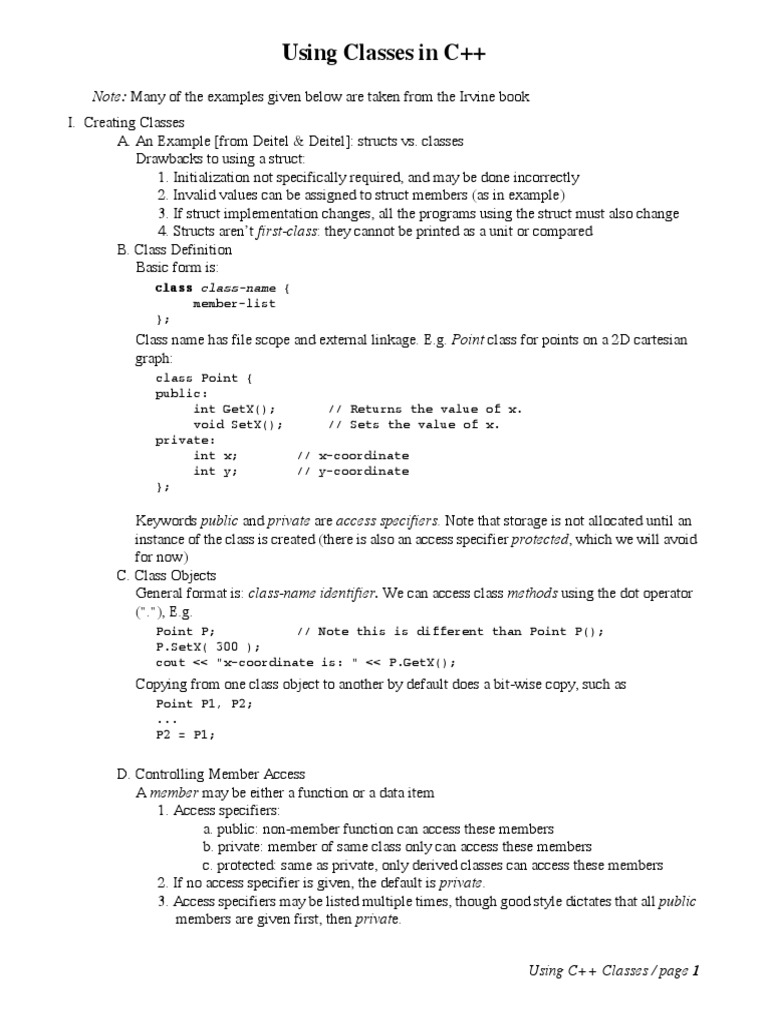 C Classes PDF | PDF | Constructor (Object Oriented Programming) | Programming