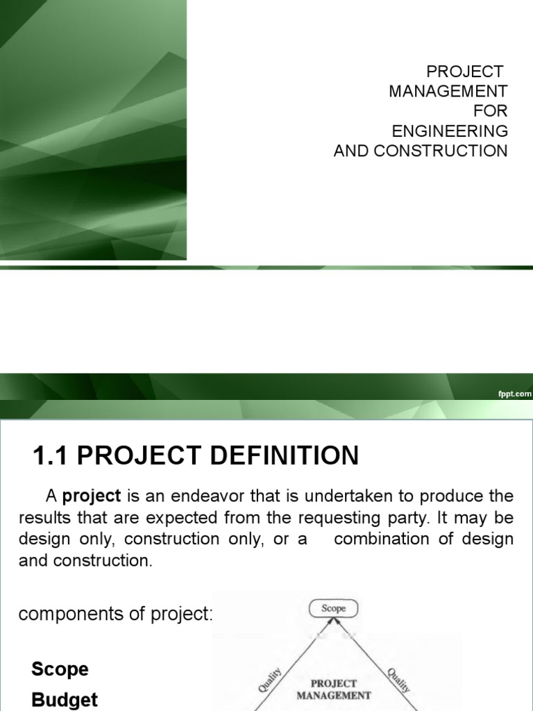 Project Management FOR Engineering and Construction | PDF | Project ...