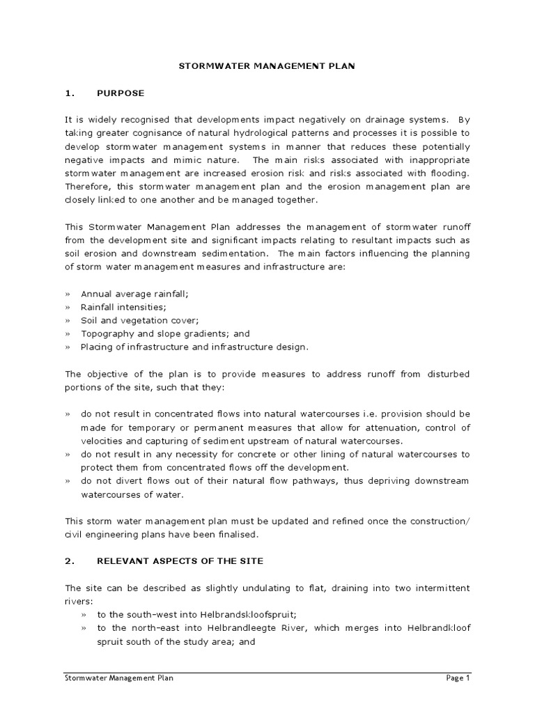 Storm Water Management Plan | Stormwater | Surface Runoff