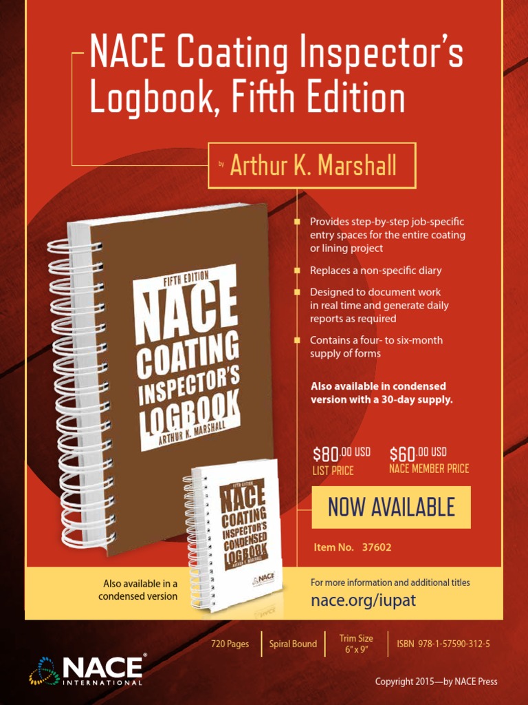 NACE Coating Inspector's Logbook, Fifth Edition: Arthur K. Marshall | PDF