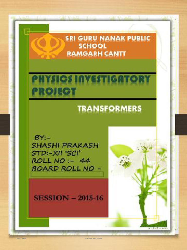 Physics Transformer Class Xii Project | PDF | Transformer | Inductor Physics Transformer Class Xii Project | PDF | Transformer | Inductor