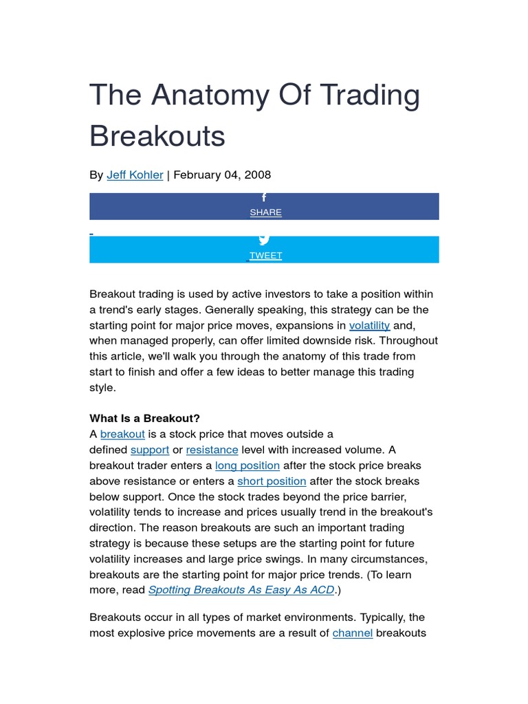 The Anatomy of Trading Breakouts | PDF | Day Trading | Order (Exchange)
