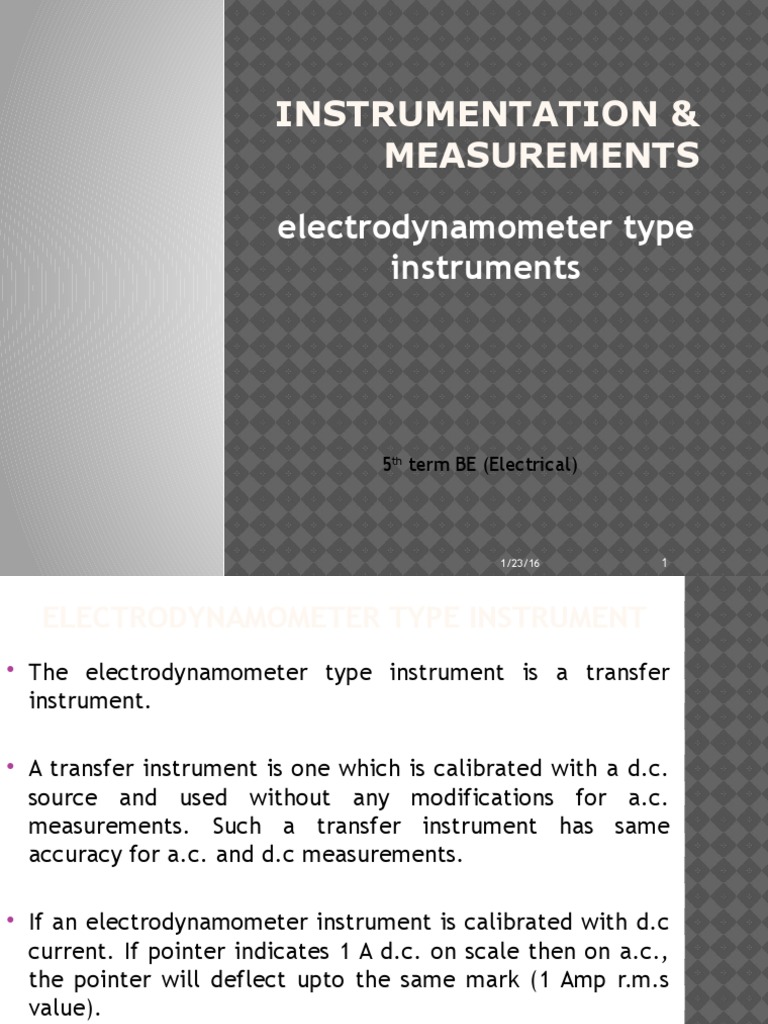 Lect No. Dynamometer Type Instrument | PDF | Inductor | Physical Quantities
