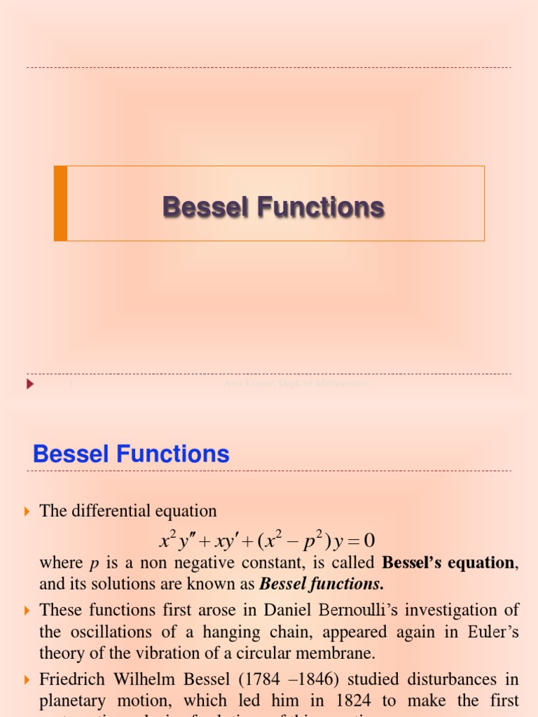 Bessels Functions | PDF | Function (Mathematics) | Integral